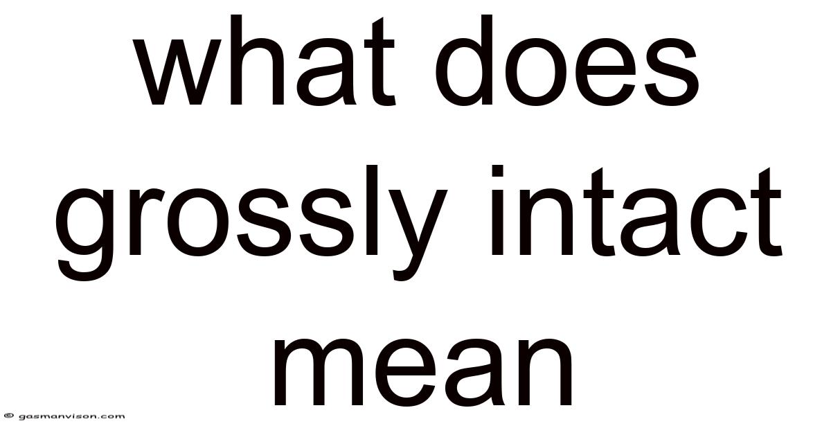 What Does Grossly Intact Mean